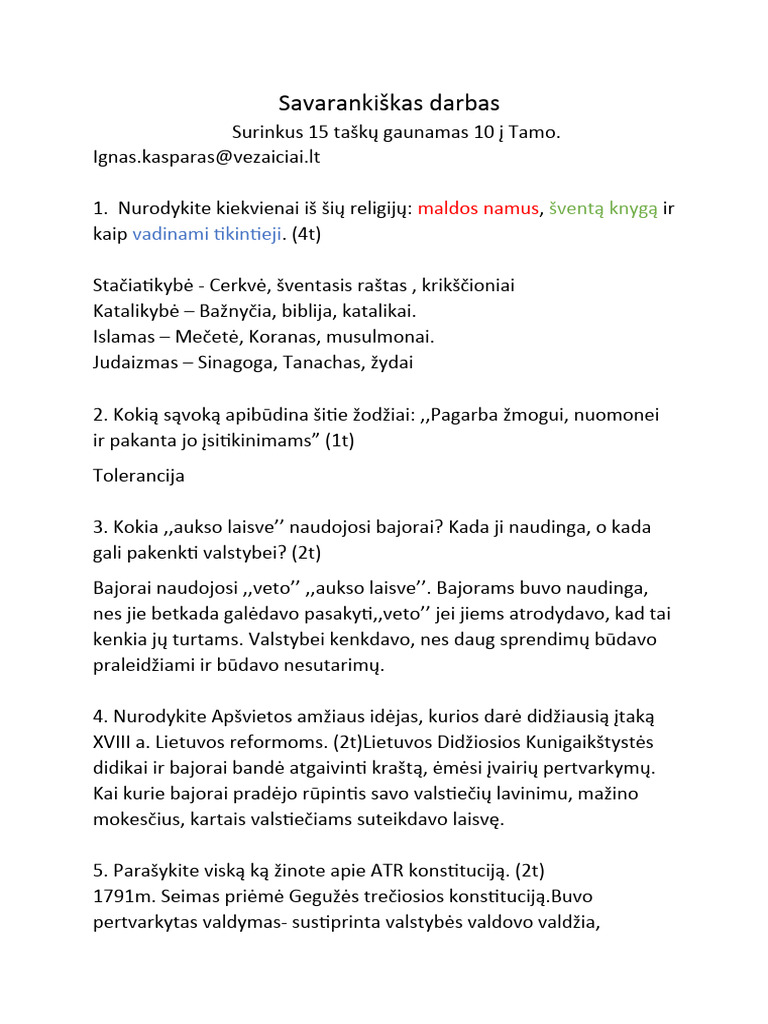 5kl Savarankiskas | PDF