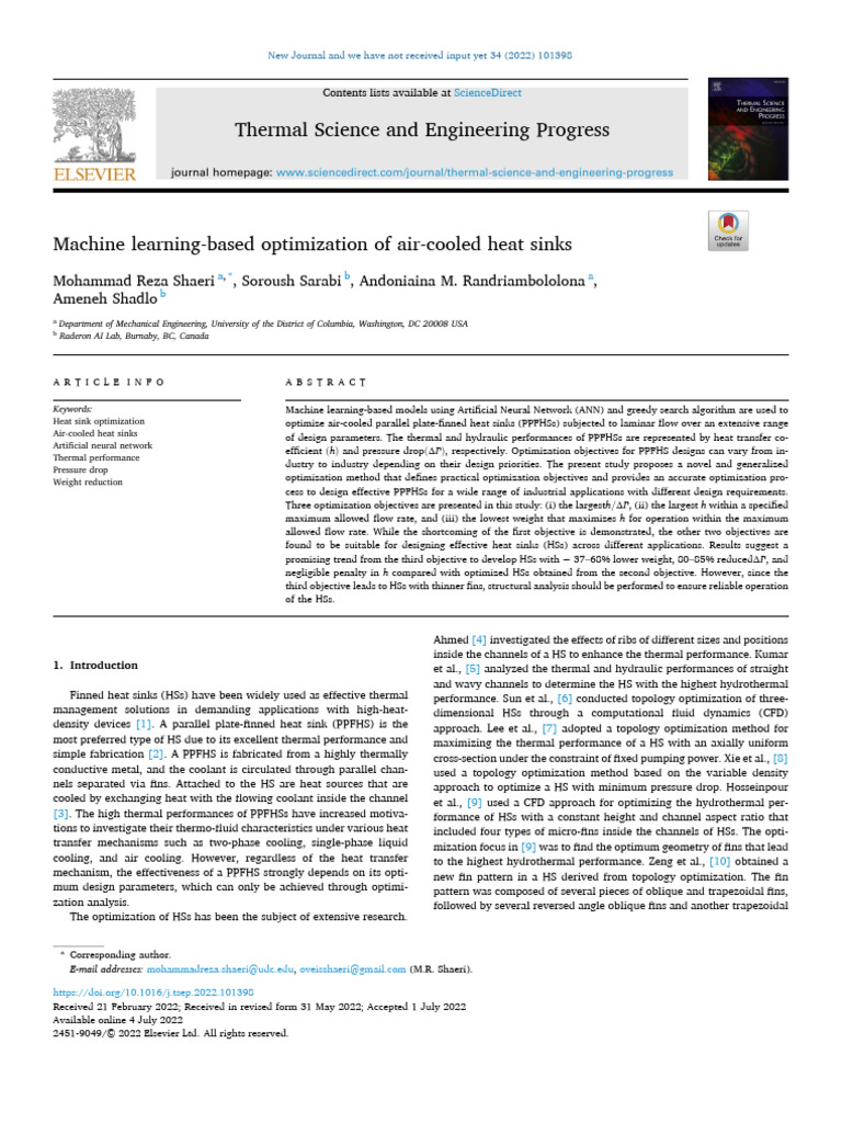 Machine Learning-Based Optimization of Air-Cooled Heat Sinks | PDF ... Machine Learning-Based Optimization of Air-Cooled Heat Sinks | PDF ...