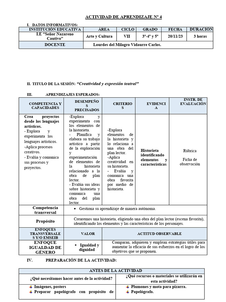 EDA 7 - ACT 2 - Ciclo VII | PDF | Evaluación | Aprendizaje