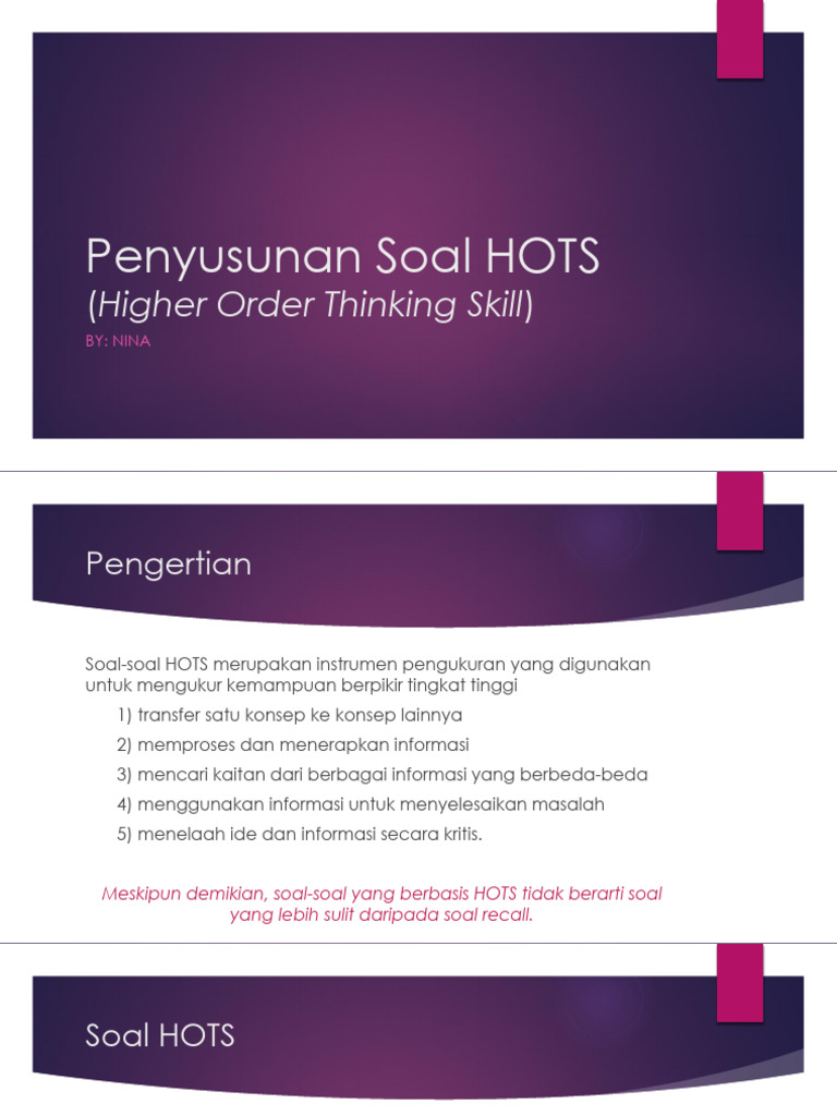 Penyusunan Soal HOTS | PDF