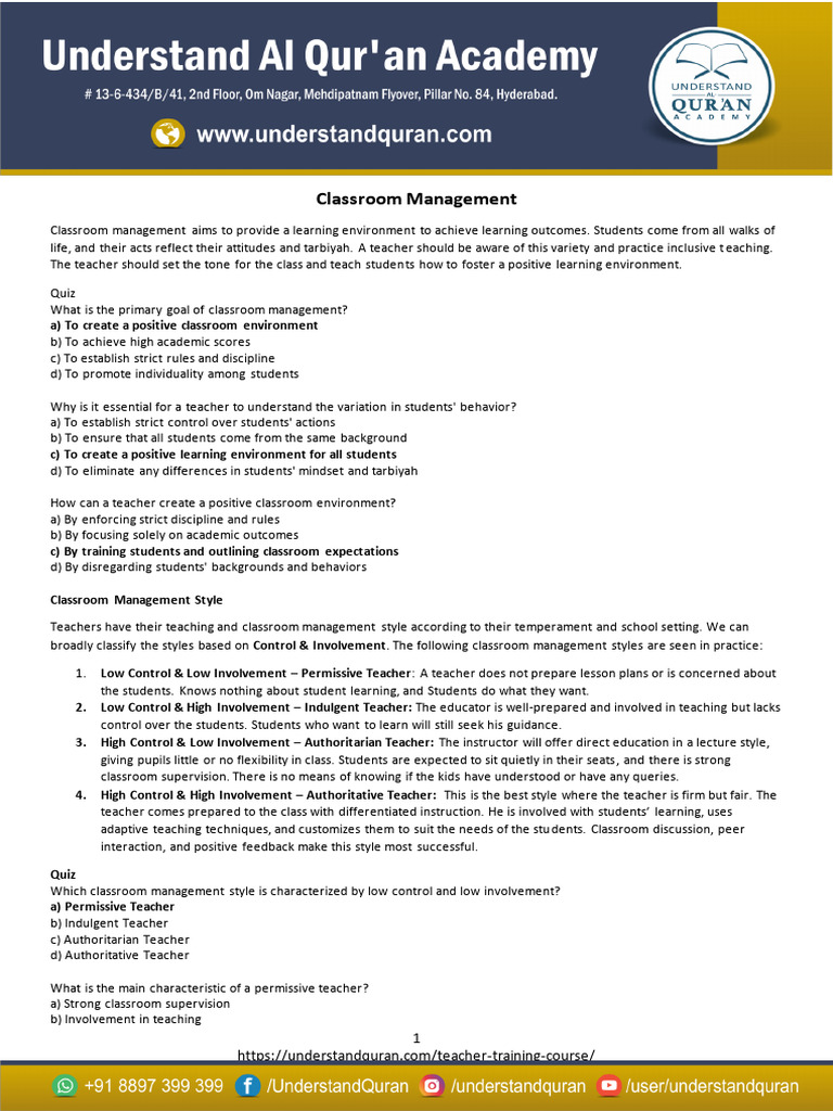 Classroom Management | Download Free PDF | Classroom Management | Teachers