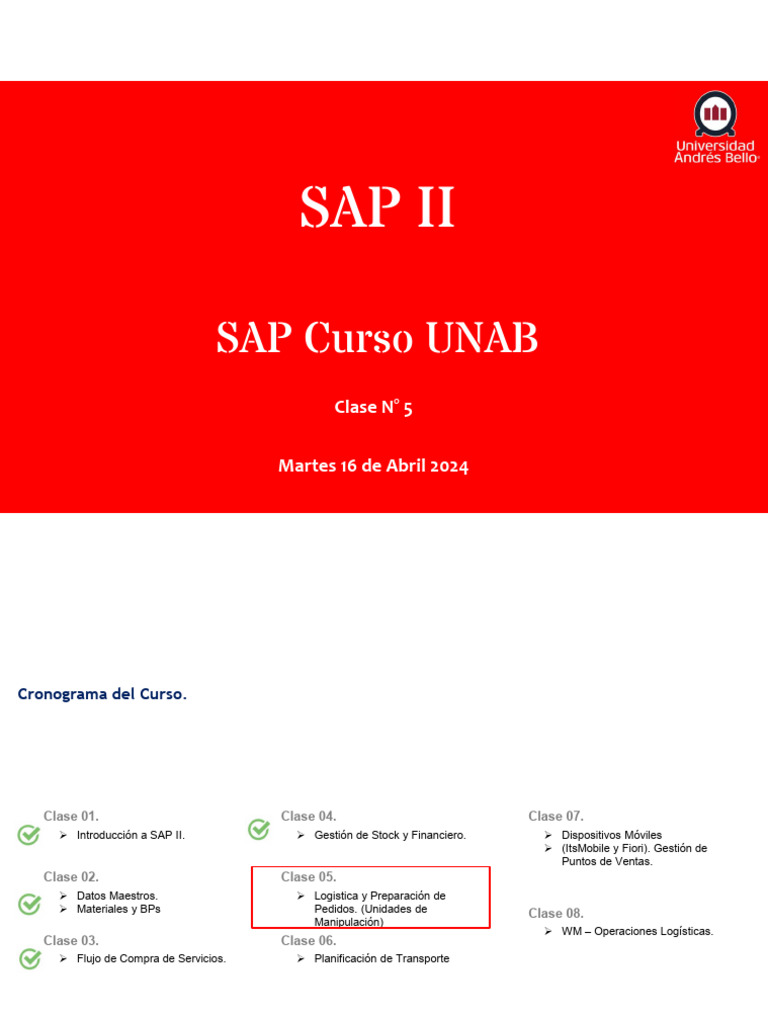 Clase 05 - SAP II - 20240416 | Descargar gratis PDF | Inventario | Negocios económicos