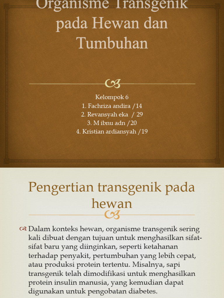Organisme Transgenik Pada Hewan Dan Tumbuhan | PDF