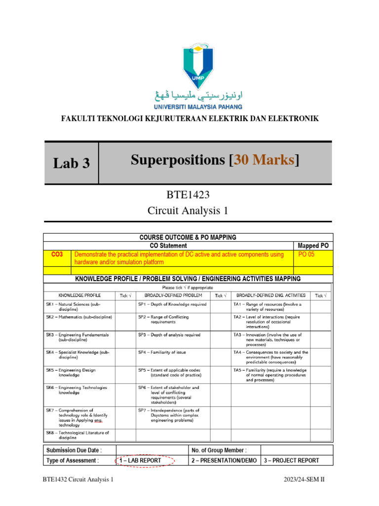 Lab 3 (Superposition) | PDF | Electrical Network | Network Analysis (Electrical Circuits)