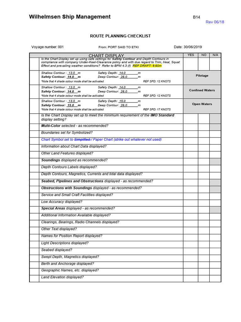 B14 Route Planning Checklist | Download Free PDF | Navigation