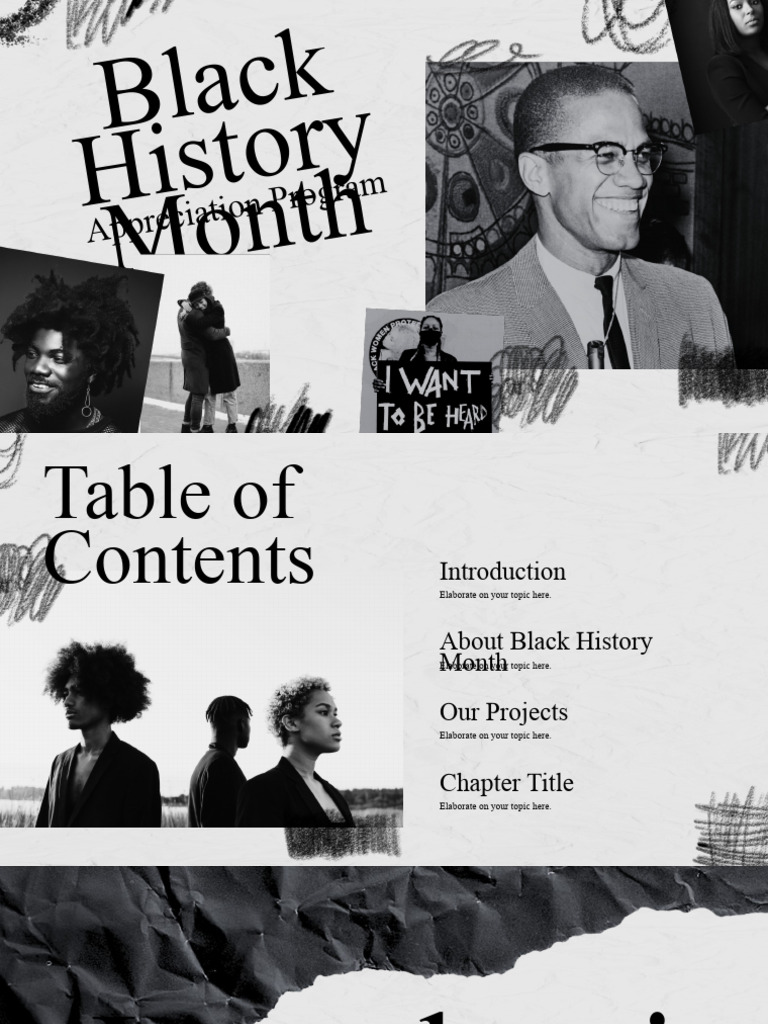 Grunge Design Black History Month Appreciation Program | PDF