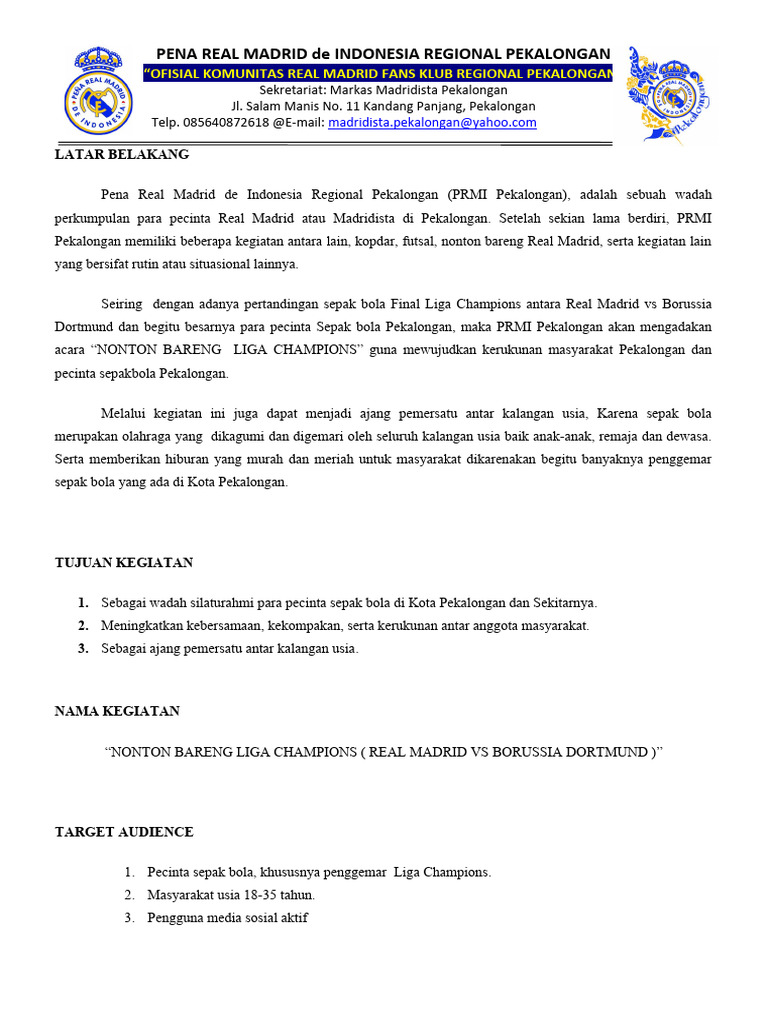 Proposal Nobar | PDF