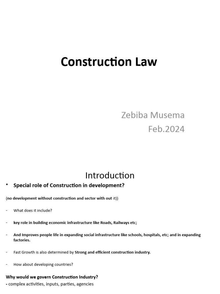Construction Law PPT 20 4 2024 | PDF | Sustainability | Economies