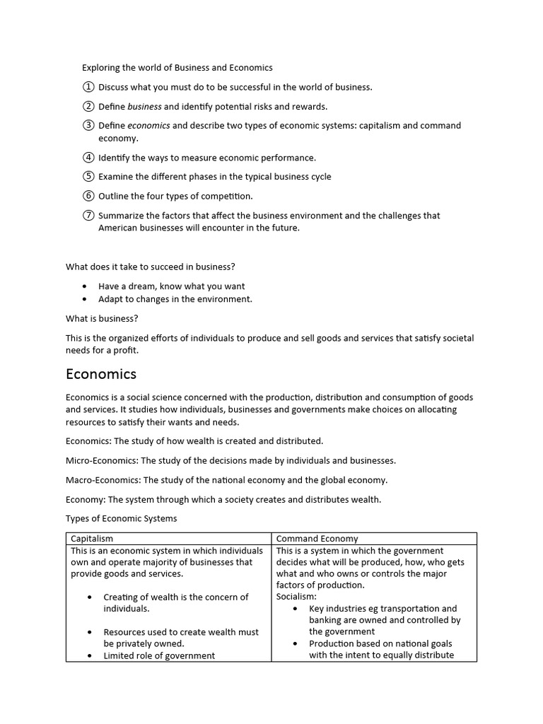 Chapter 1 Short Notes | PDF | Monopoly | Economics