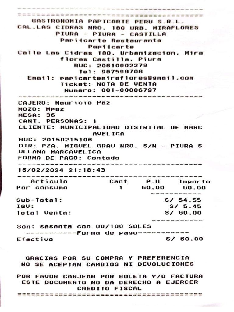 Boleta Lic Odo Villa | PDF