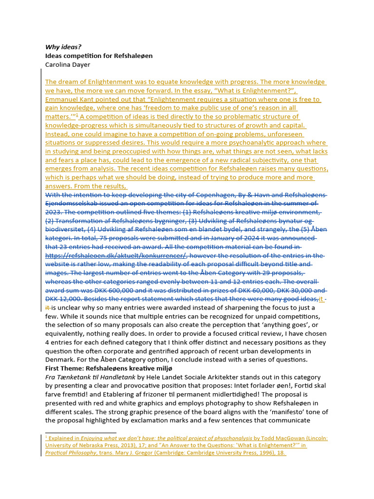 Idea Competition For Refshaleøen | PDF | Liberal Arts Education