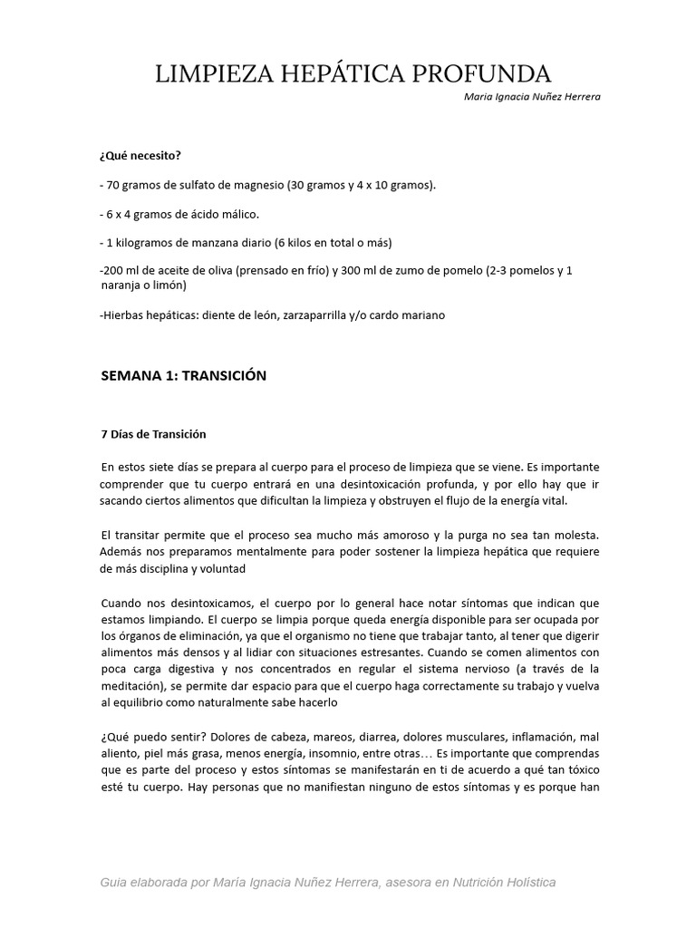 Limpieza Hepática: Guía Completa | PDF | Alimentos | Hígado