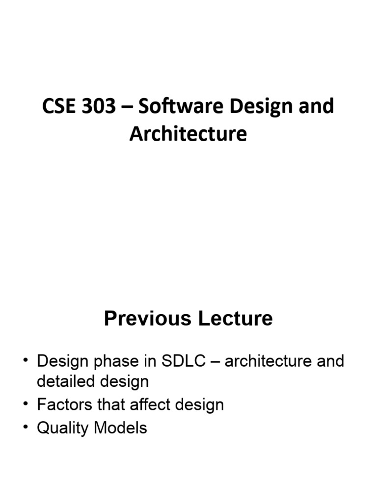 Software Design & Arch Lec 3 | PDF | Engineering | Computing