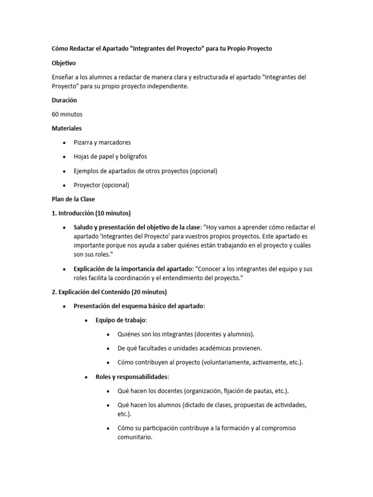 Cómo Redactar El Apartado | PDF | Enseñando | Aprendizaje