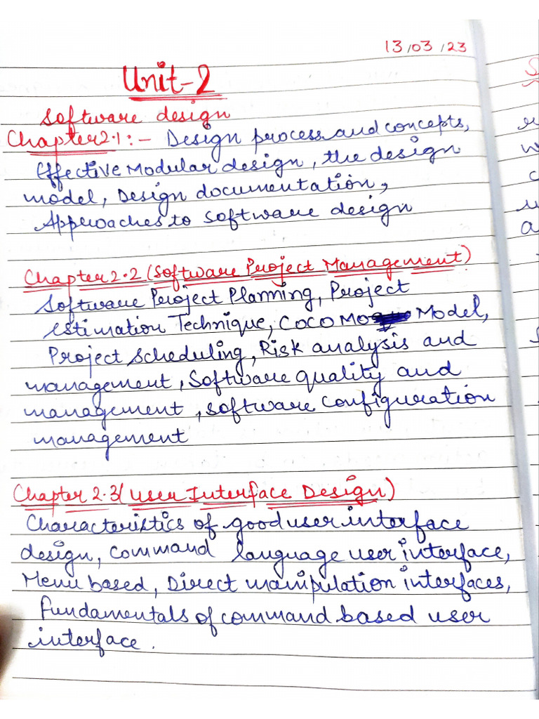 Software Design, Software Project Management and User Interface Design ...