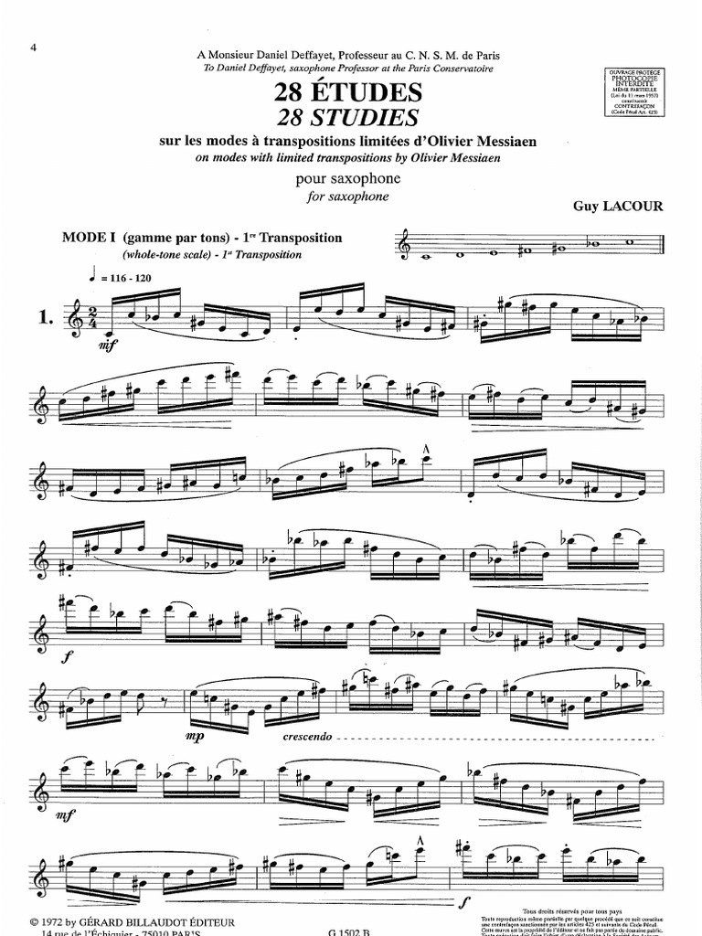 28 Etudes On Modes With Limited Transpositions by Messiaen Lacourpdf ...