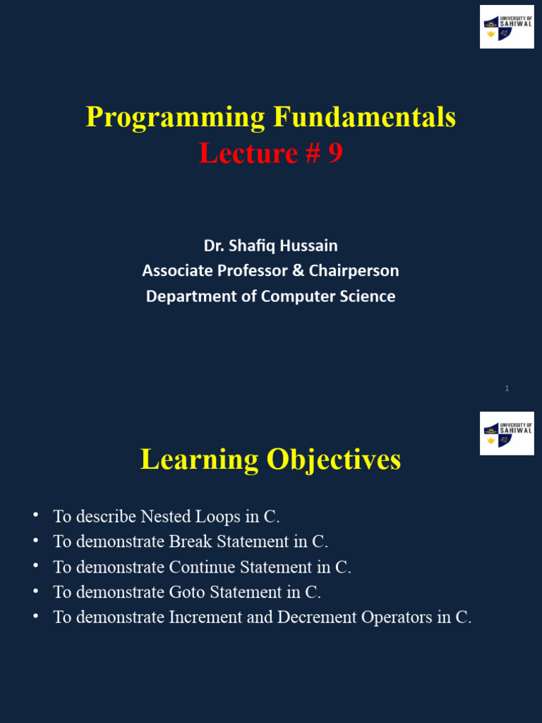 Lecture 9 | PDF | Control Flow | Computer Engineering