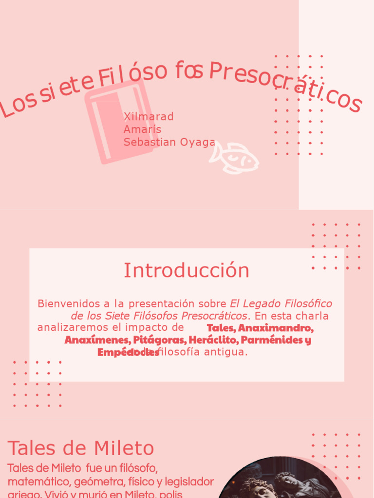 Legado de los Filósofos Presocráticos | PDF | Filosofía griega antigua