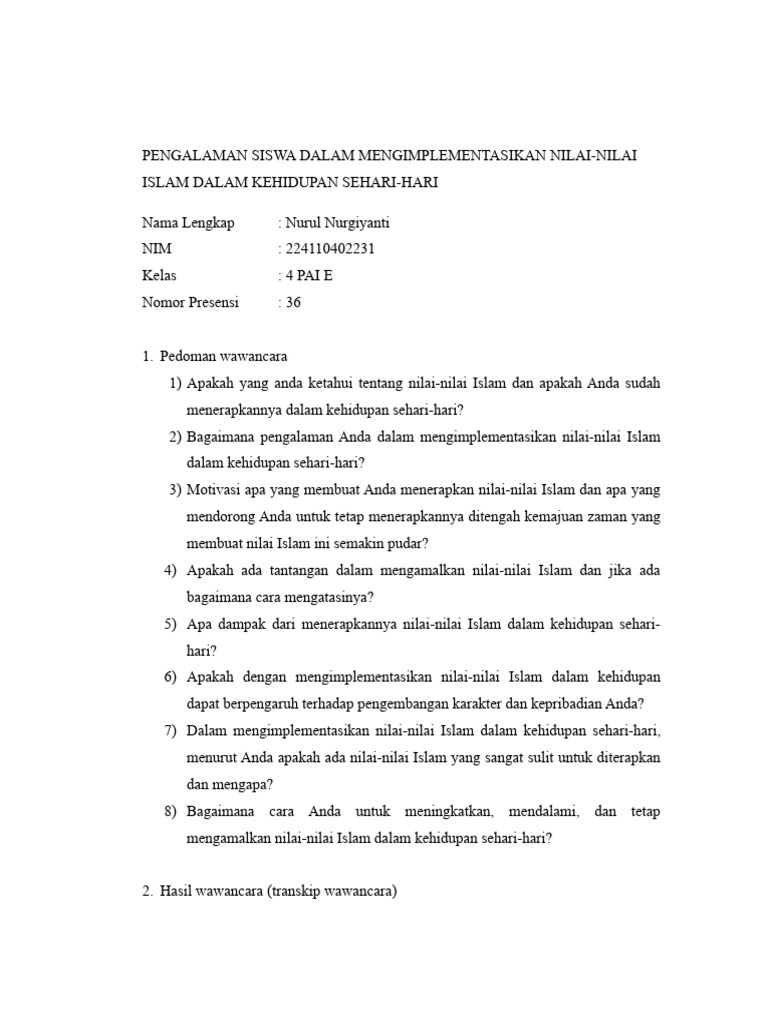 Nurul Nurgiyanti Hasil Penelitian 4PAIE | PDF