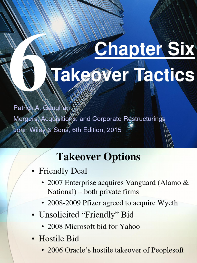 Ch06 Takeover Tactics | PDF | Takeover | Arbitrage