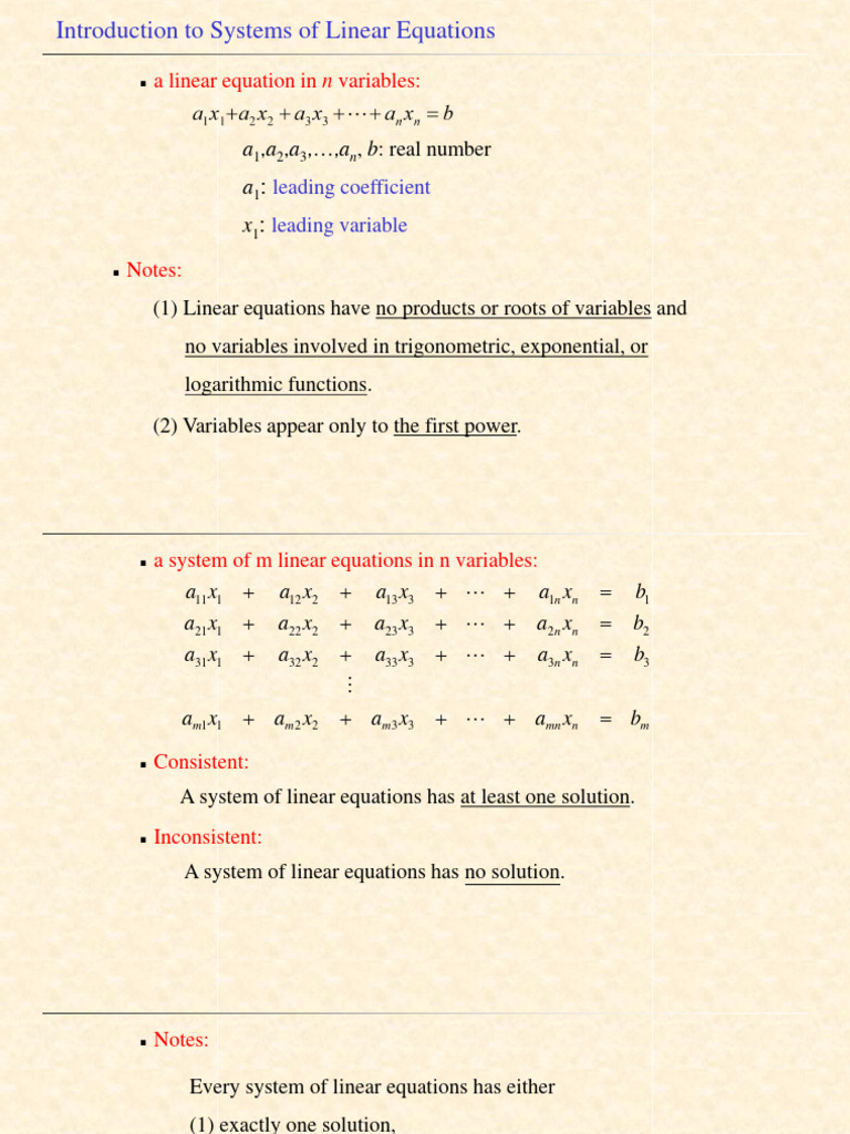 Lect SLE | PDF | Eigenvalues And Eigenvectors | Matrix (Mathematics)
