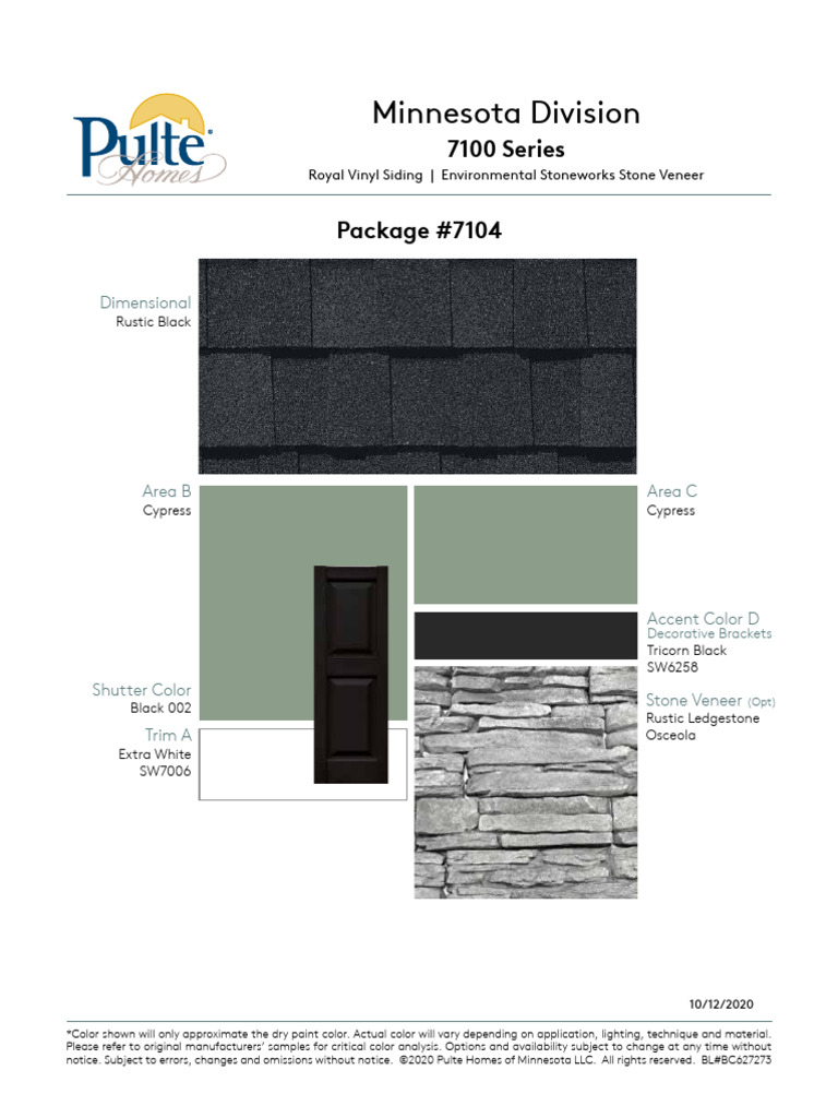 Pulte Homes Exterior Color Packages | PDF | Paint | Architectural Elements