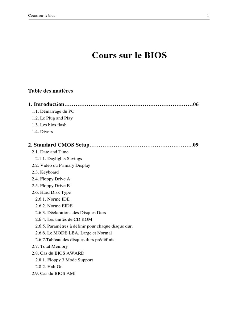 Guide Complet sur le BIOS | PDF | Bios | Informatique