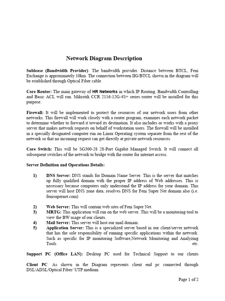 Network Diagram Description | PDF | Computer Network | Router (Computing)
