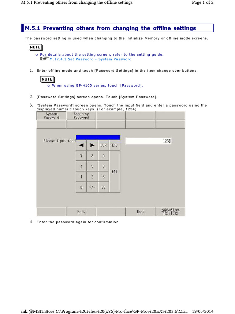 Prevent changing offline settings | PDF