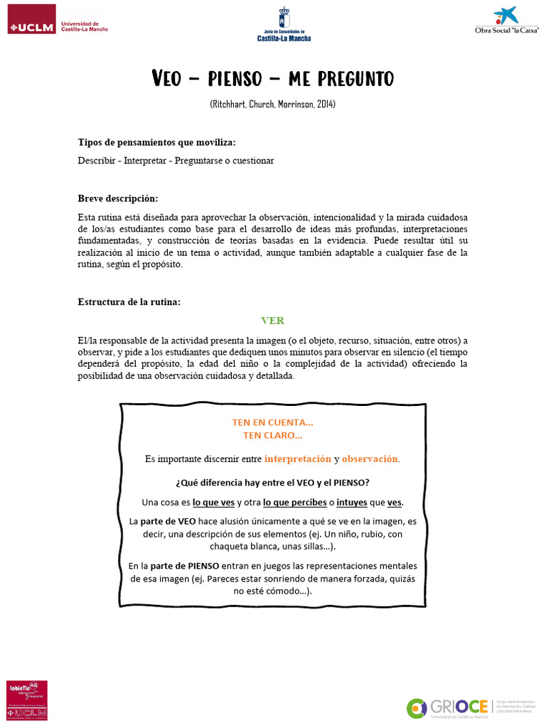 Rutina VEO-PIENSO-PREGUNTO en Educación | PDF | Pensamiento | Educación ...