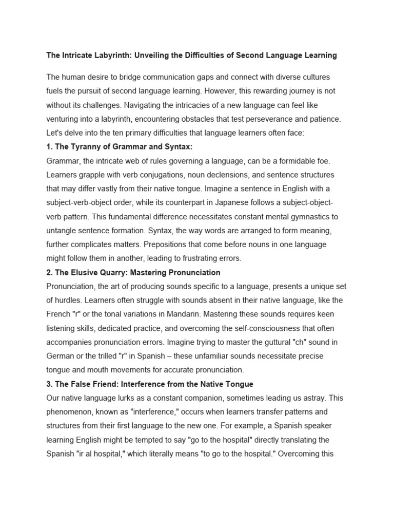 The Intricate Labyrinth | Download Free PDF | Second Language ...