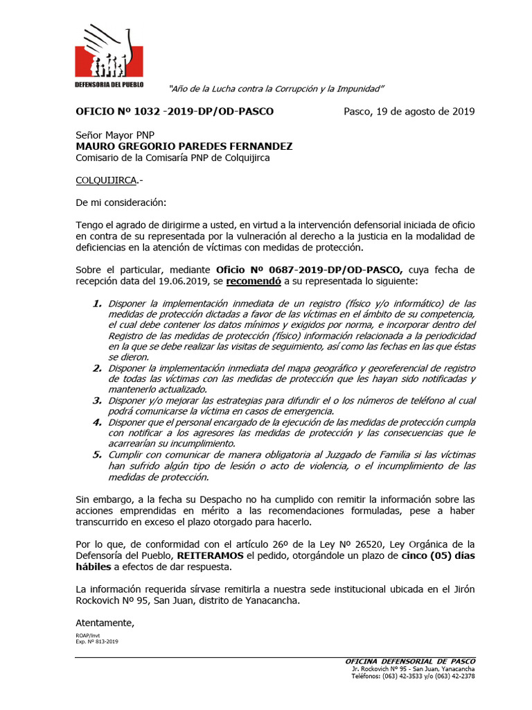 Exp. 813-2019 Comisaria Colquijirca | PDF | Gobierno | Justicia