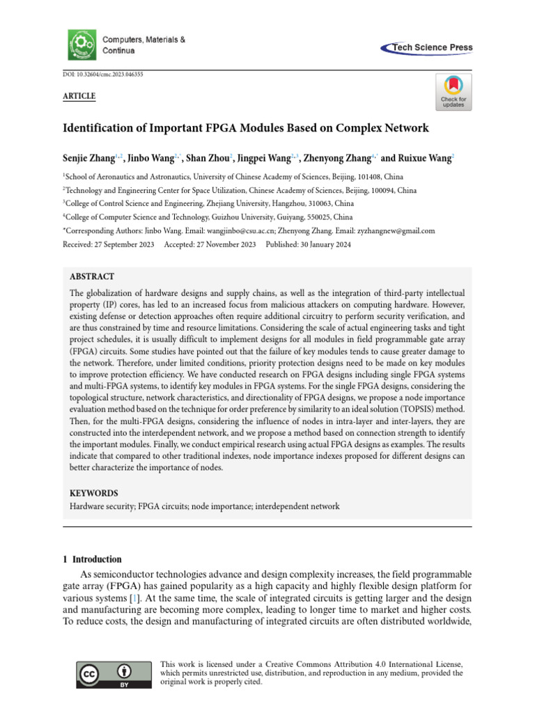 Identification of Important FPGA Modules Based On Complex Network | PDF ...