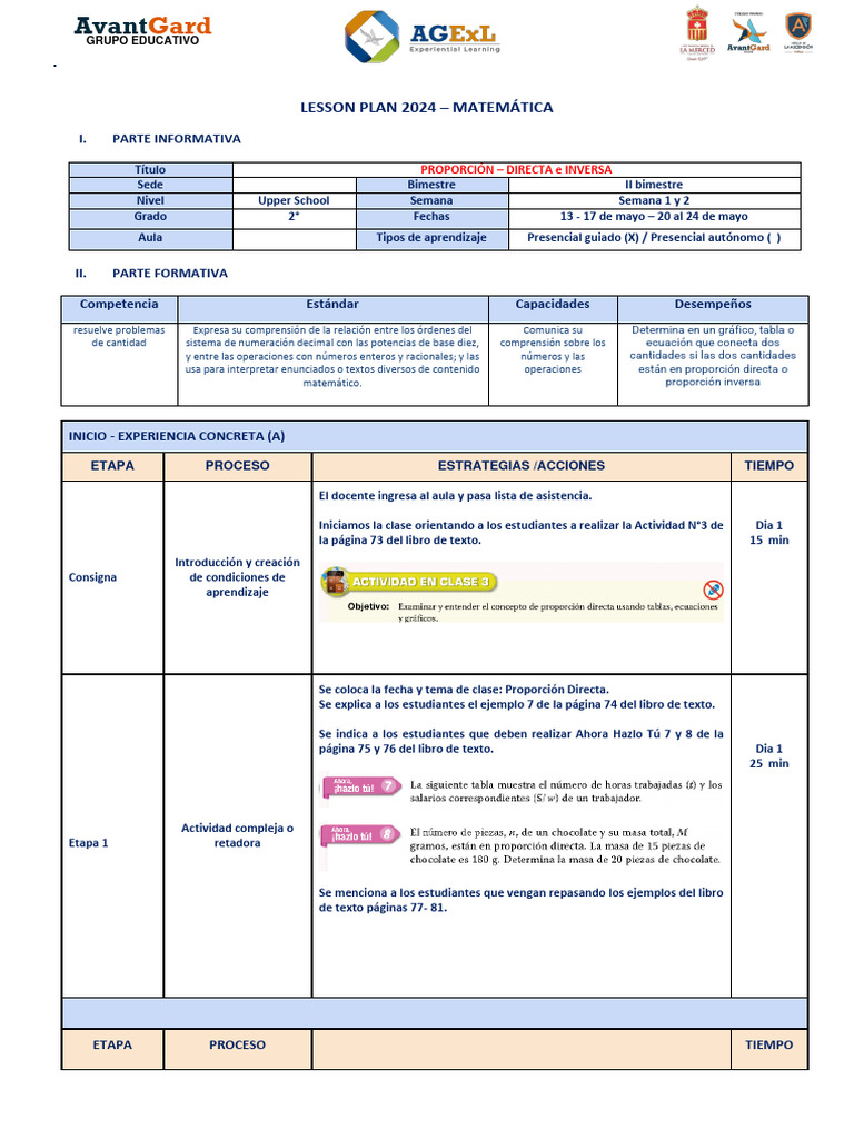 S1 y S2 - Lesson Plan - Math (II BIM) | Descargar gratis PDF ...