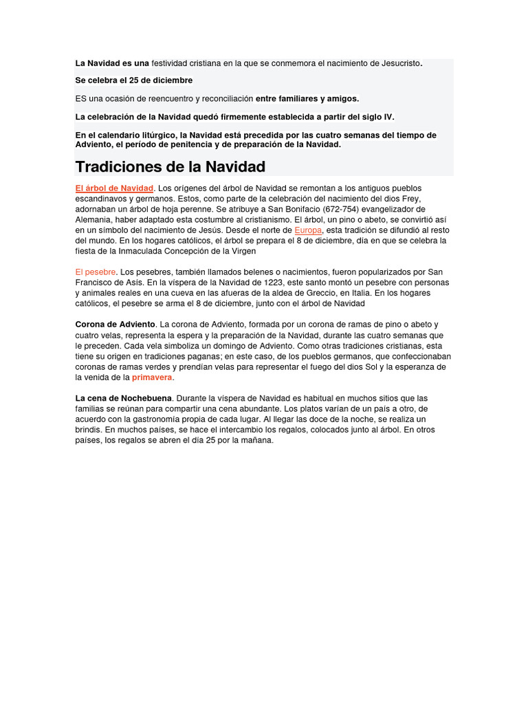Tradiciones y Significado de la Navidad | PDF | Ciencias sociales