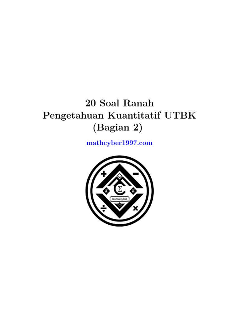 20 Soal Ranah Pengetahuan Kuantitatif UTBK Bagian 2 | PDF