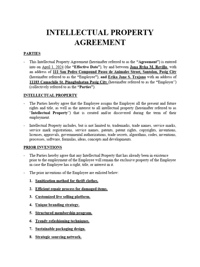 Intellectual Property Agreement Template Signaturely | PDF ...