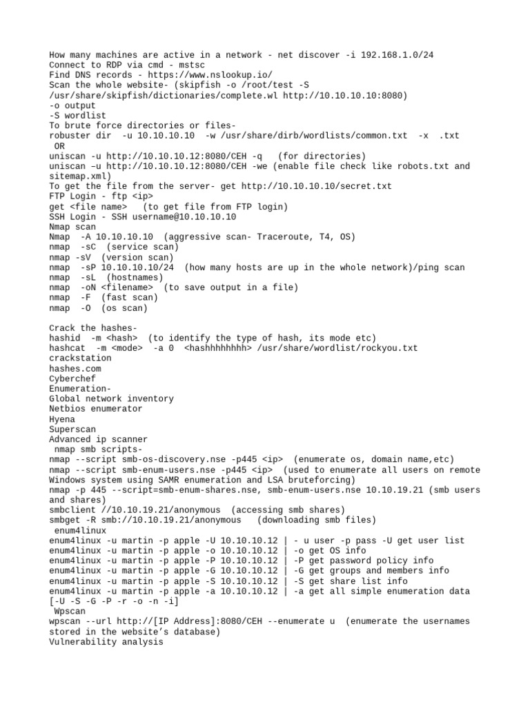 Usefull Commands | PDF | File Transfer Protocol | Computer Networking