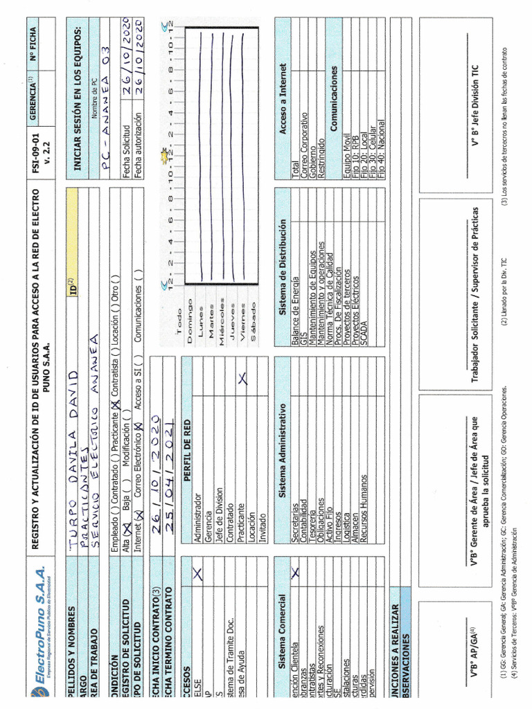 FICHA ACCESO RED DAVID | PDF