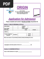 Student Admission Form | PDF