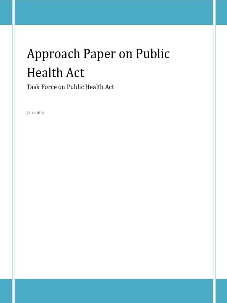 Task Force On Public Health Act - 2012 - Approach Paper | PDF | Public ...