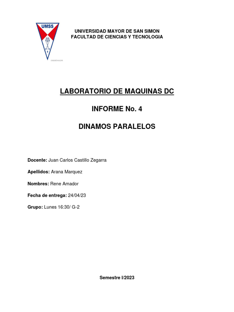 INF 4 LAB DC Rene Arana | PDF | Cantidades fisicas | Materiales