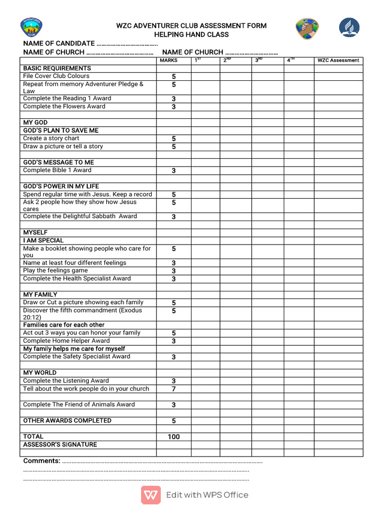 ADVENTURER_CLUB_ASSESSMENT_FORM_HELPING_HAND_EDITED | PDF