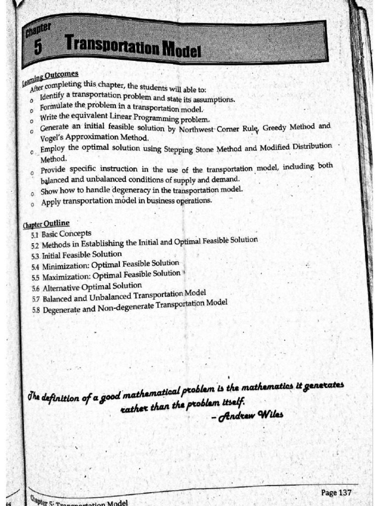 Chapter 05 Transportation Model | PDF