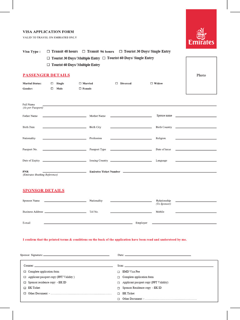 Uae Visa Application Form English | PDF | Travel Visa | Government And ...