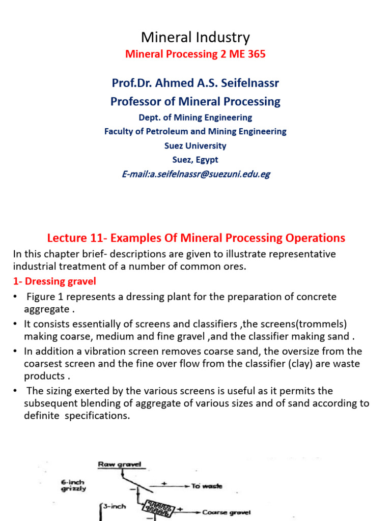 Mineral Processing 2 L11 | PDF | Gravel | Secondary Sector Of The Economy