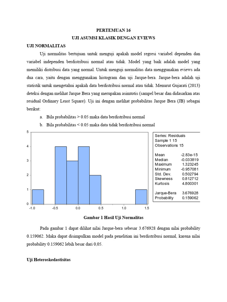 Materi Pertemuan 16 EVIEWS | PDF | Metode & Bahan Ajar | Teknologi & Rekayasa