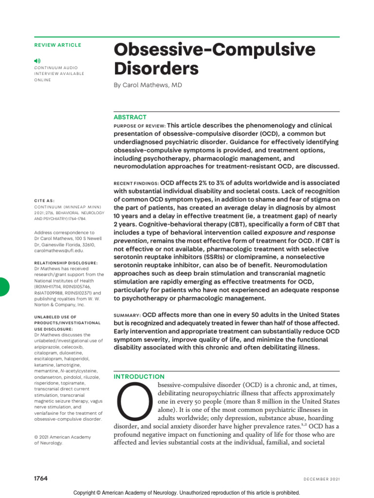 Obsessive Compulsive Disorders.15 | PDF | Obsessive–Compulsive Disorder ...