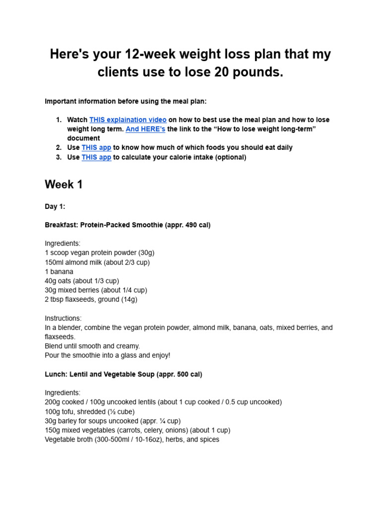 Your Plant-Based Weight Loss Plan | PDF | Tofu | Stir Frying