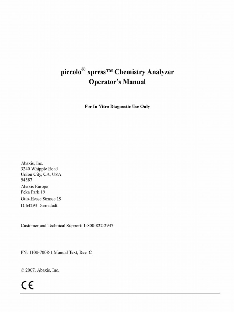 1100-7008-1 Rev C Xpress Operators Manual Text - English | PDF | Blood ...